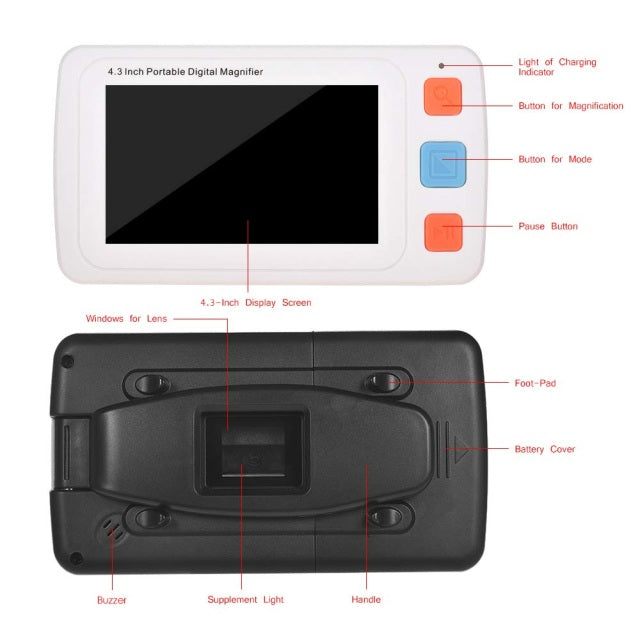 ViSee LVM-450 Portable Electronic Video Magnifier Reading Aide for Low ...